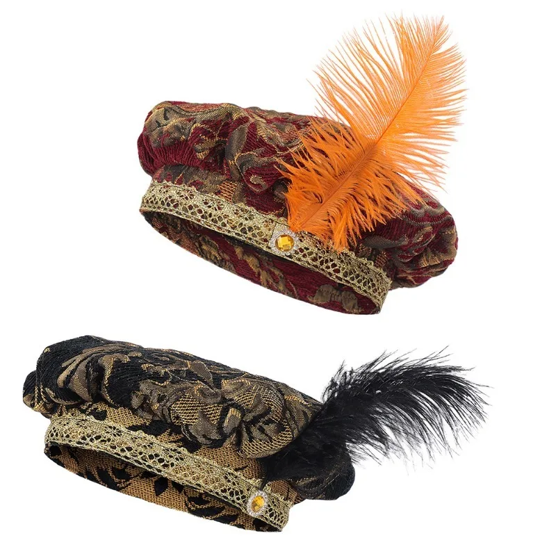 Medieval Tudor Hat With Feather Men Women Renaissance Elizabethan ...