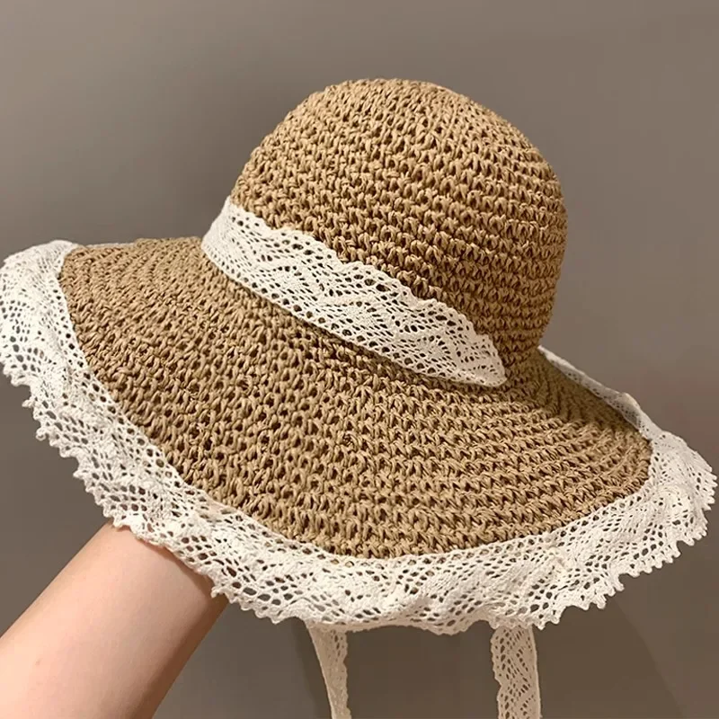 Grass-hat-ins-lace-up-hollow-grass-woven-hat-women-s-summer-outing-sun ...