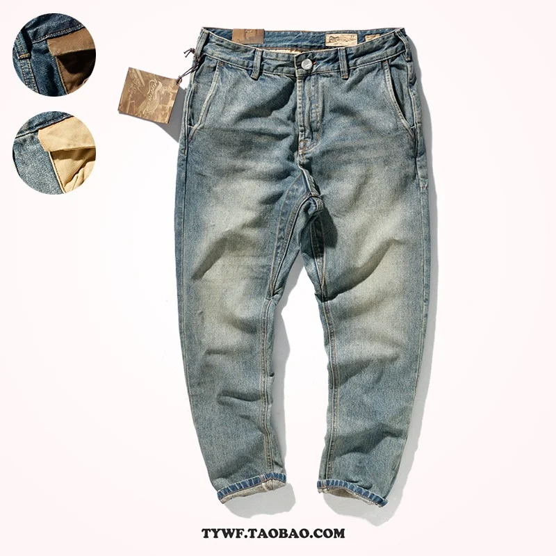 Heavy-Jeans-Men-s-Skinny-American-Casual-Amekaji-Distressed-Denim ...