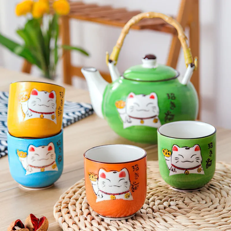 Japanese-Creative-Multicolor-Cartoon-Lucky-Cat-Ceramic-Coffee-Tea-Set ...