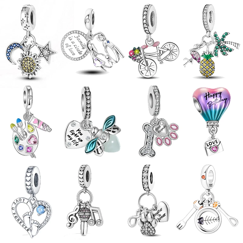 925-sterling-silver-Simple-Series-Firefly-Fit-Original-Pandora-charm-bead-Charm-Bracelet ...