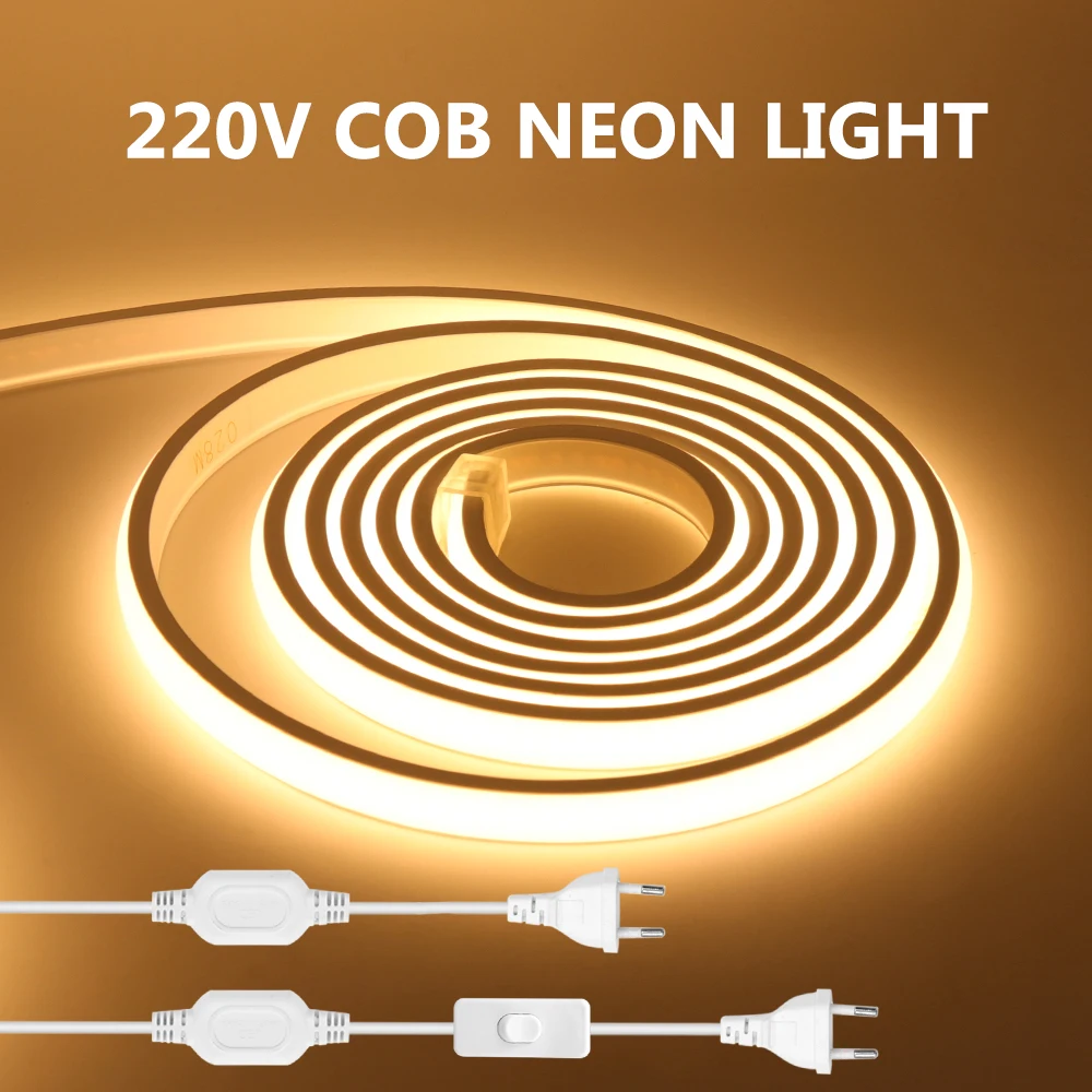 COB-LED-Strip-Neon-Light-220V-EU-Outdoor-Waterproof-Lamp-288LEDs-m ...