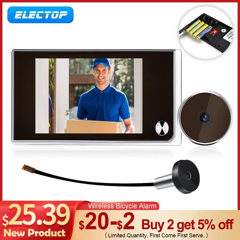 ELECTOP-3-5Inch-Doorbell-Camera-Smart-Home-Wireless-120-Peephole-Viewer ...