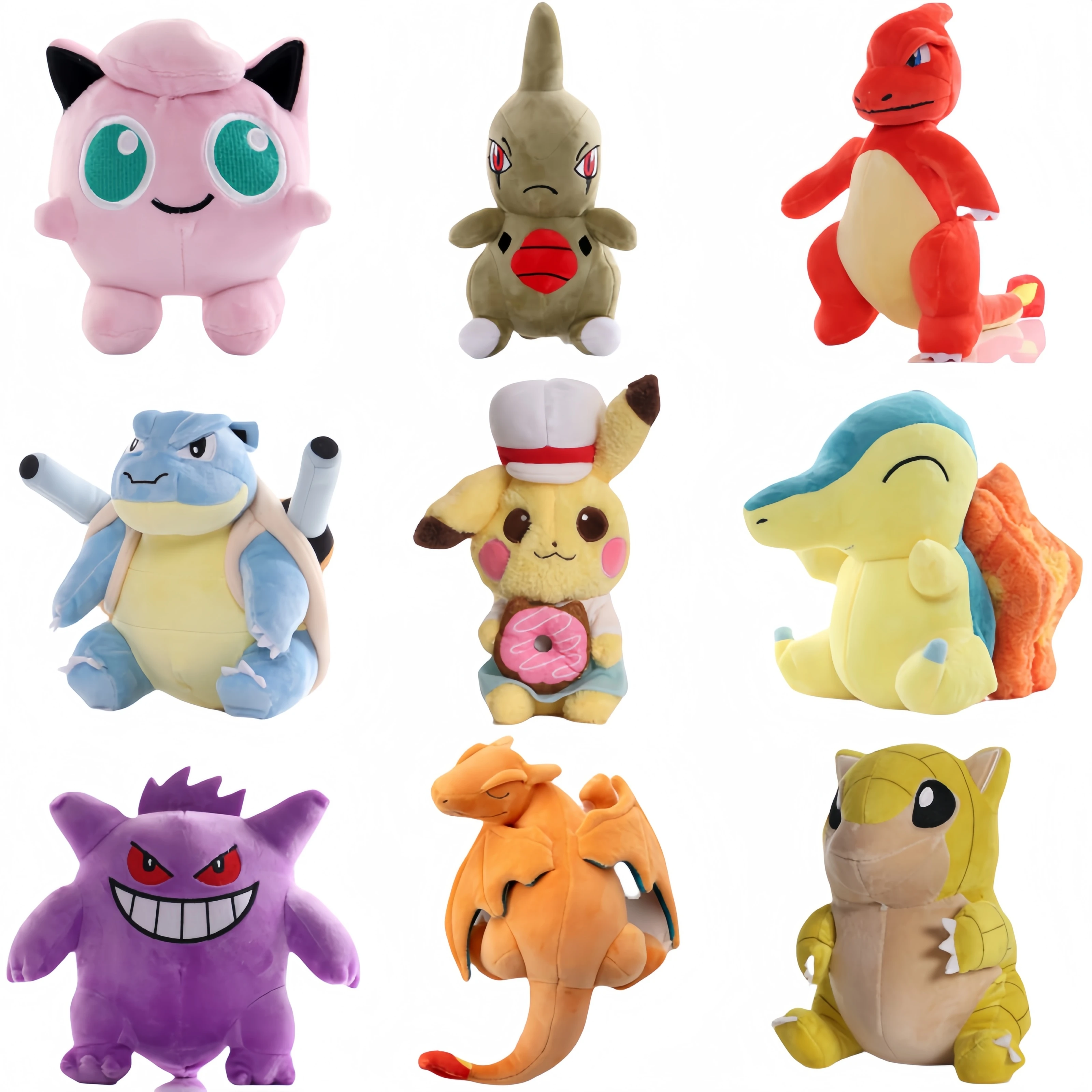 Pokemon-Pikachu-Plush-Blastoise-Charizard-Gengar-Cyndaquil-Jigglypuff ...