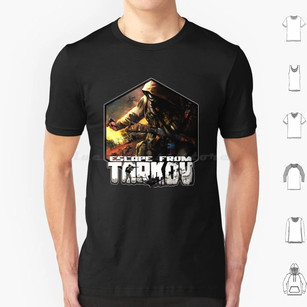 Escape From Tarkov T Shirt 6Xl Algodão Cool Tee Tarkov Escapefromtarkov Eft Twitch Gaming Gamer ...