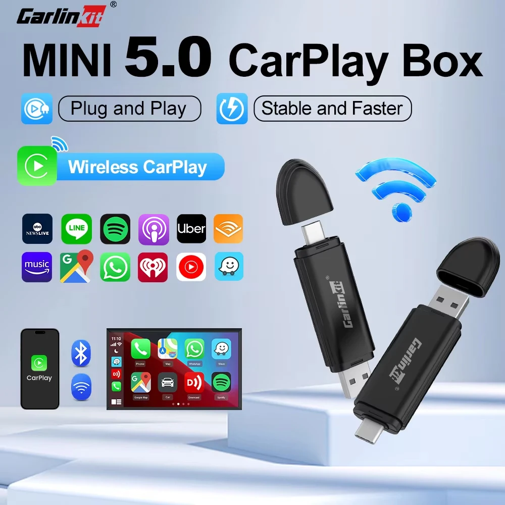 CarlinKit MINI 5 Wireless CarPlay Dongle Smart CarPlay Box Wired To ...