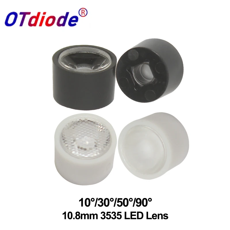 LED 렌즈 1W 3W 5W CREE XPE 3535 3030 10.8mm PMMA 15 30 50 90 도 미니 광학 반사경 ...