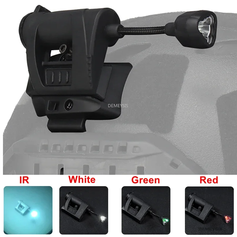Tactical-Helmet-Light-4-Modes-Green-Red-IR-Laser-LED-Helmets-Flashlight ...