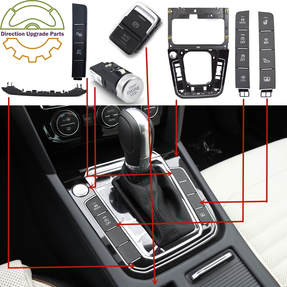 For-Passat-B8-Shift-Knob-Trim-Multifunction-Switch-Button-3GD-927-238-C ...