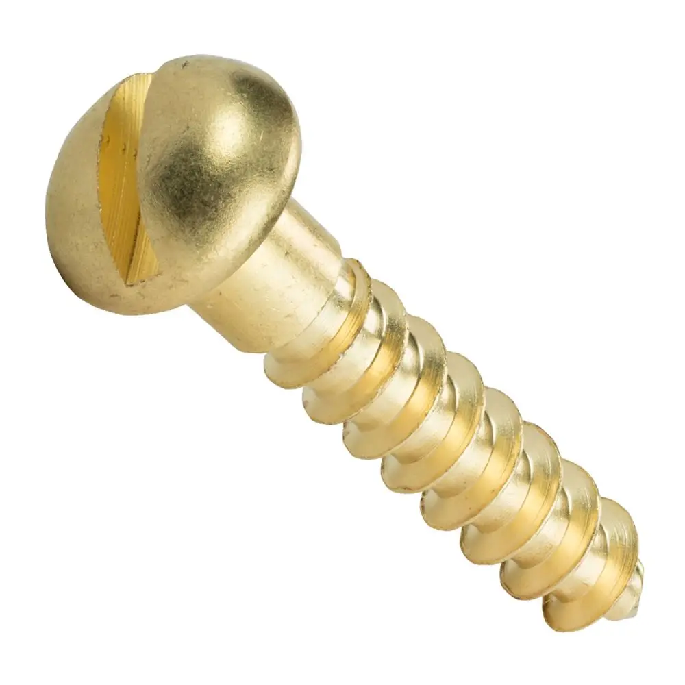 Solid-Brass-Slotted-Round-Head-Minus-Wood-Screws-Hardware-Drive ...