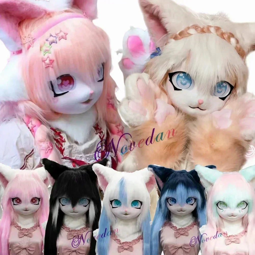 Fursuit-Kigurumi-Headset-Furry-Cosplay-Costume-Head-Base-Paws-Tail ...