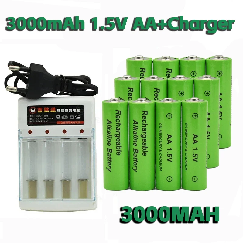 2024-New-AA-Battery-3000-MAh-Rechargeable-Battery-NI-MH-1-5-V-AA ...