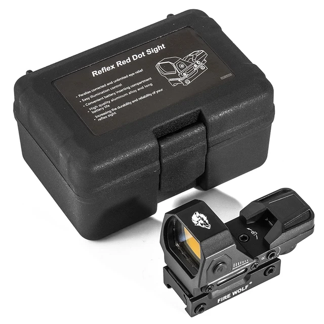 FIRE WOLF 1X22X33 Red Dot Sight Reflex Sight 4 Reticle Optics ON & Off ...