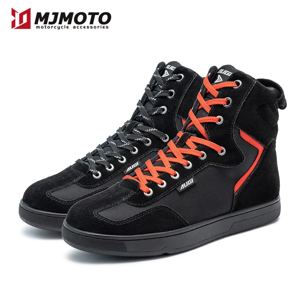 Botas-de-Moto-Retro-Para-hombre-y-mujer-zapatos-de-Motocross-de-cuero ...