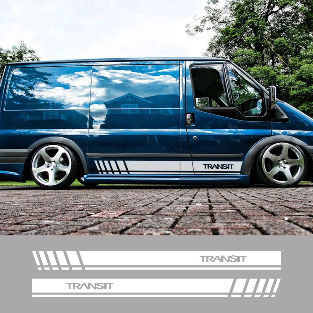 2Pcs Lot Car Stickers For Ford Transit MK6 MK7 Tuning Accessories Motorhome Camper Van Sport Stripes Graphics Vinyl Film Decals AliExpress