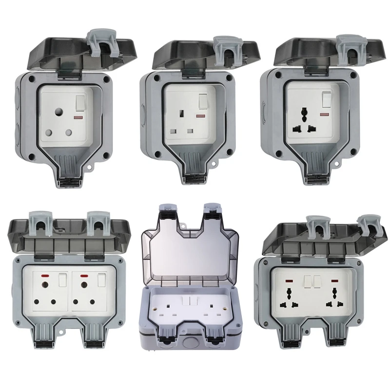10A~16A100V~240V Waterproof Garden Power Outlet UK/EU Plug Electrical ...