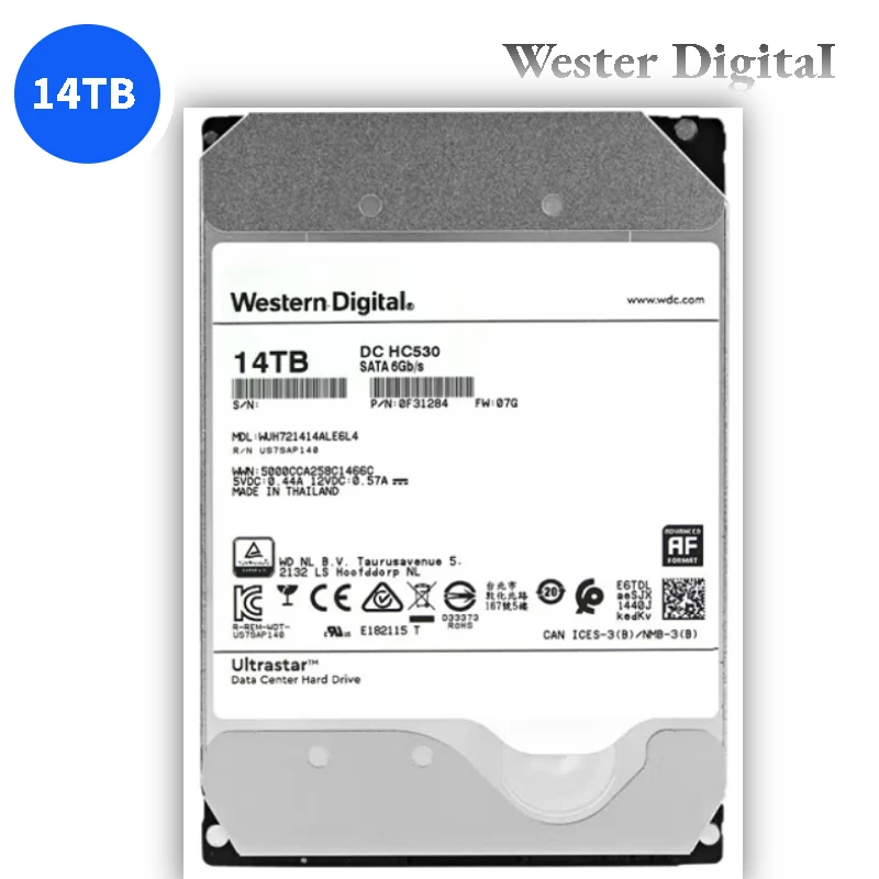 Western Data – Disque Dur Sata Nas 14 To Hc530 3.5, 7200rpm, 512 Mo ...