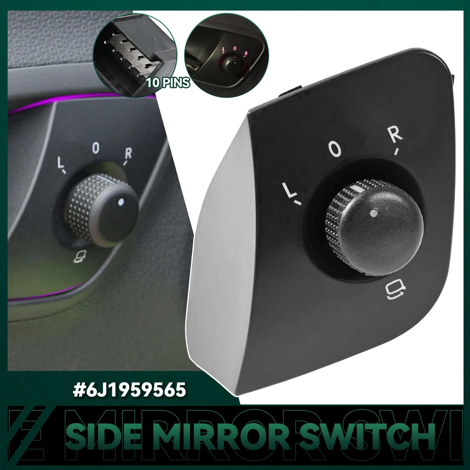 For Seat Ibiza 2008-2017 6J/6P Electric Mirror Adjust Switch Rear View ...