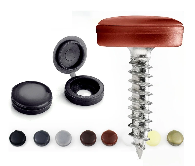 100pcs-Screw-Bolt-Cover-PlasticCap-Practical-Self-Tapping-Screw ...