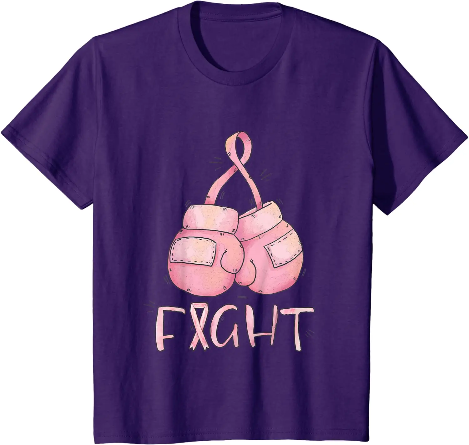 Throat Cancer Ribbon With Boxing Gloves