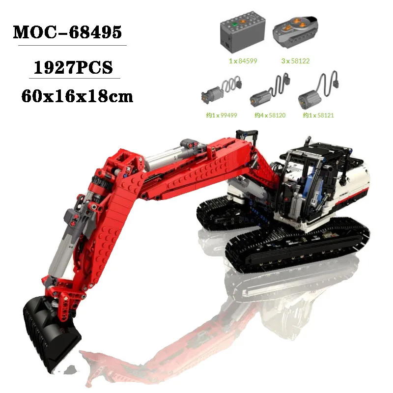 Building-Block-MOC-68495-Splicing-Building-Block-Excavator-1927PCS ...
