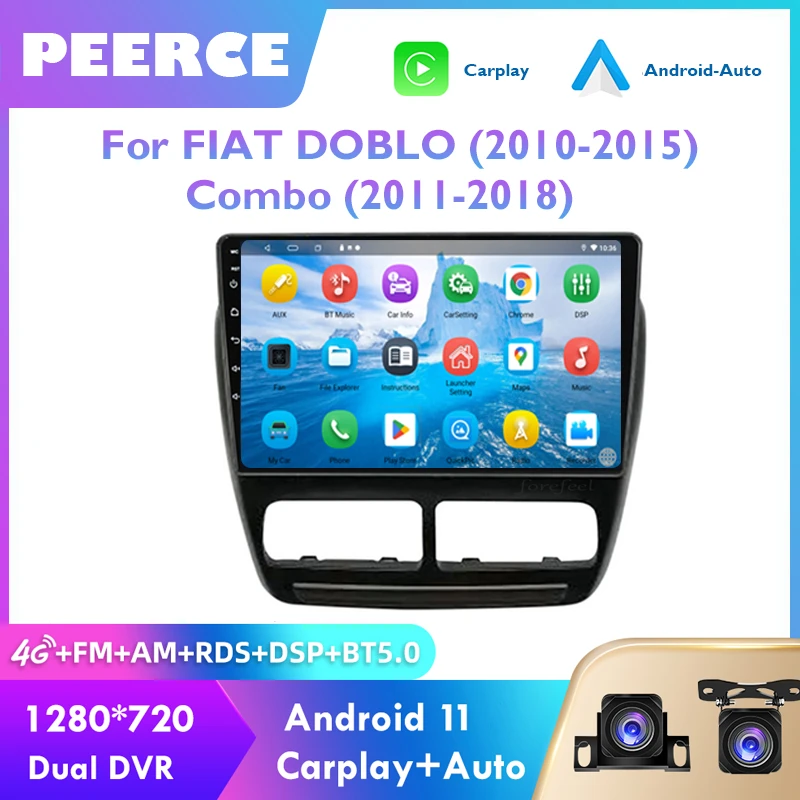 9'' Car Radio Carplay 4g Gps Multimedia Autoradio Player For Fiat Doblo 2010-2015/opel Combo ...