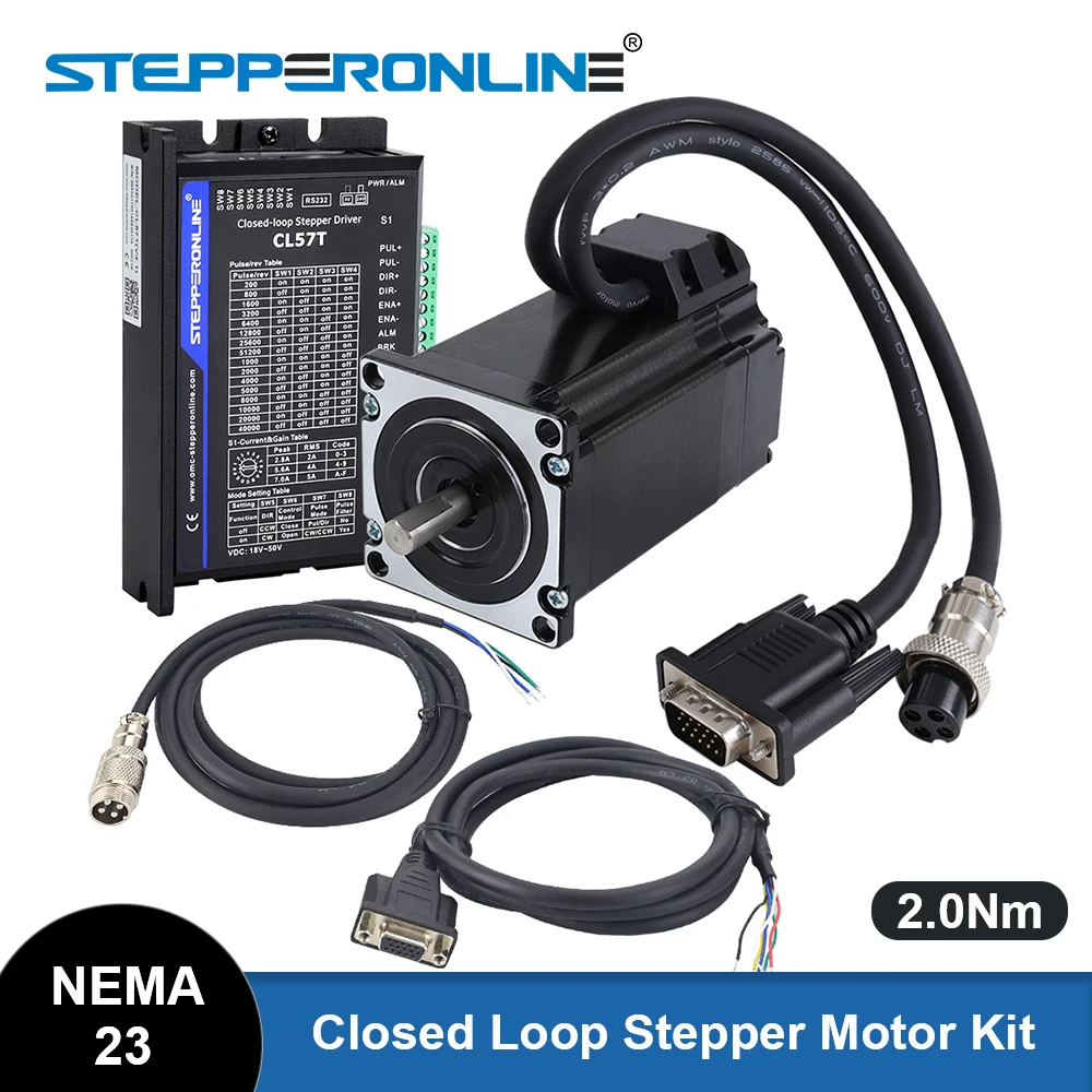 STEPPERONLINE-2Nm-Nema-23-Stepper-Motor-Closed-Loop-Driver-CL57T-Kit-Nema23-Stepper-Motor-with ...
