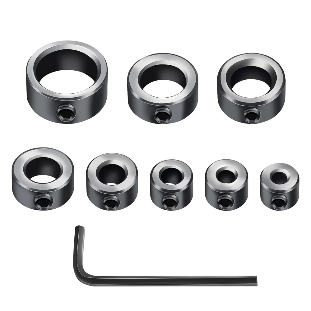 Depth-Stop-Drill-Bit-9-Piece-Drill-Stop-Collar-Set-Positioner-Ring-and ...