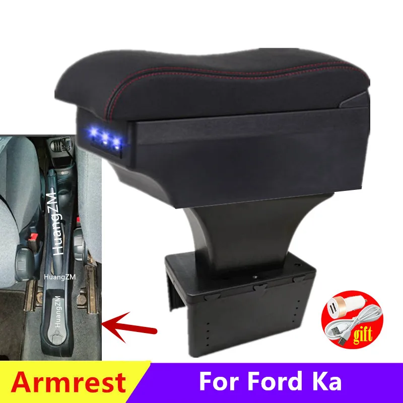 Car-Armrest-Box-para-Ford-Ka-Center-Console-Caixa-De-Armazenamento-USB ...