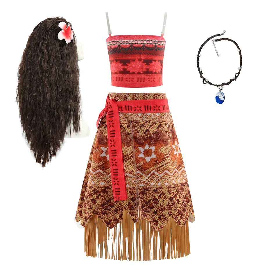Girls-Moana-Costume-Kids-Summer-Beach-Clothing-Set-Children-Carnival ...