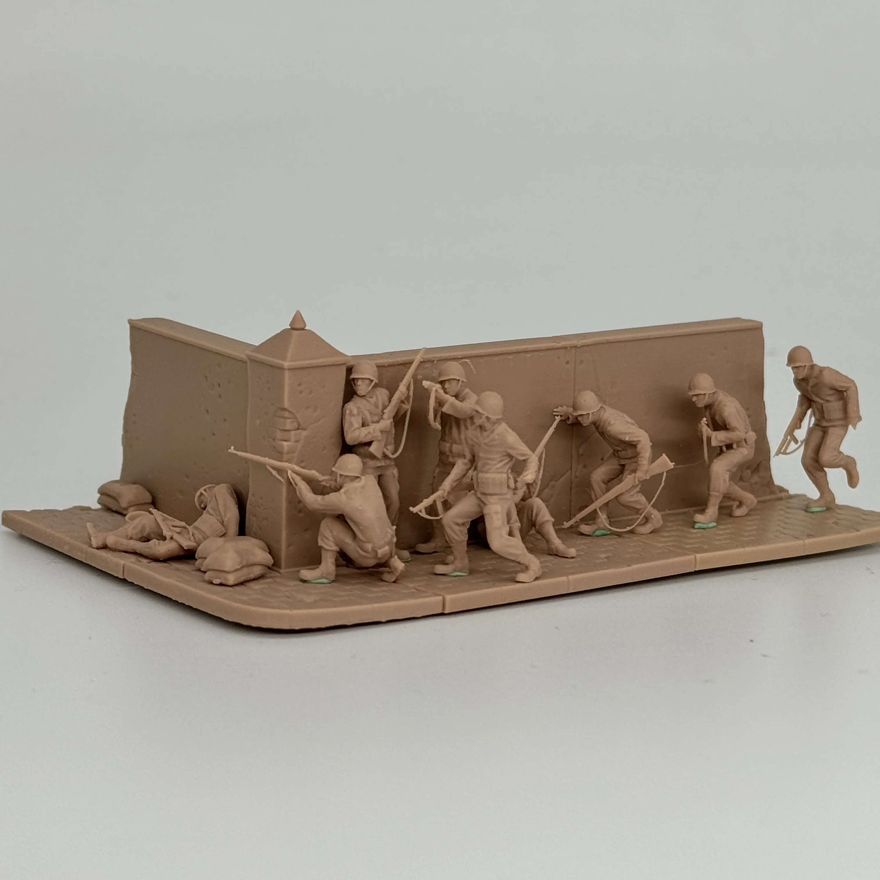 1/72 Scale Resin Model kit WW2 9 US Army Corner street fighting ...