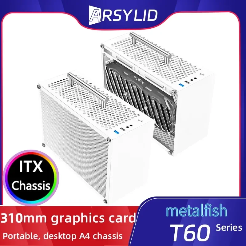 METALFISH-T60-Mini-ITX-White-Case-310mm-GPU-9L-Acrylic-Mesh-Side-Panel ...