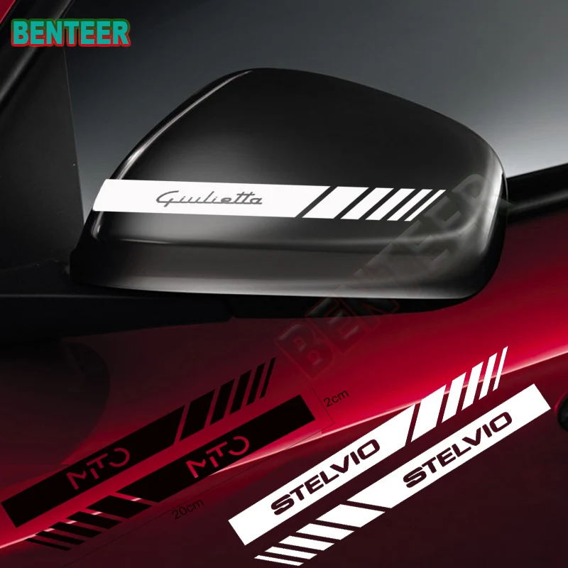 2x-Car-Rearview-Mirror-Sticker-For-Alfa-Romeo-159-147-Giulietta-Stelvio ...