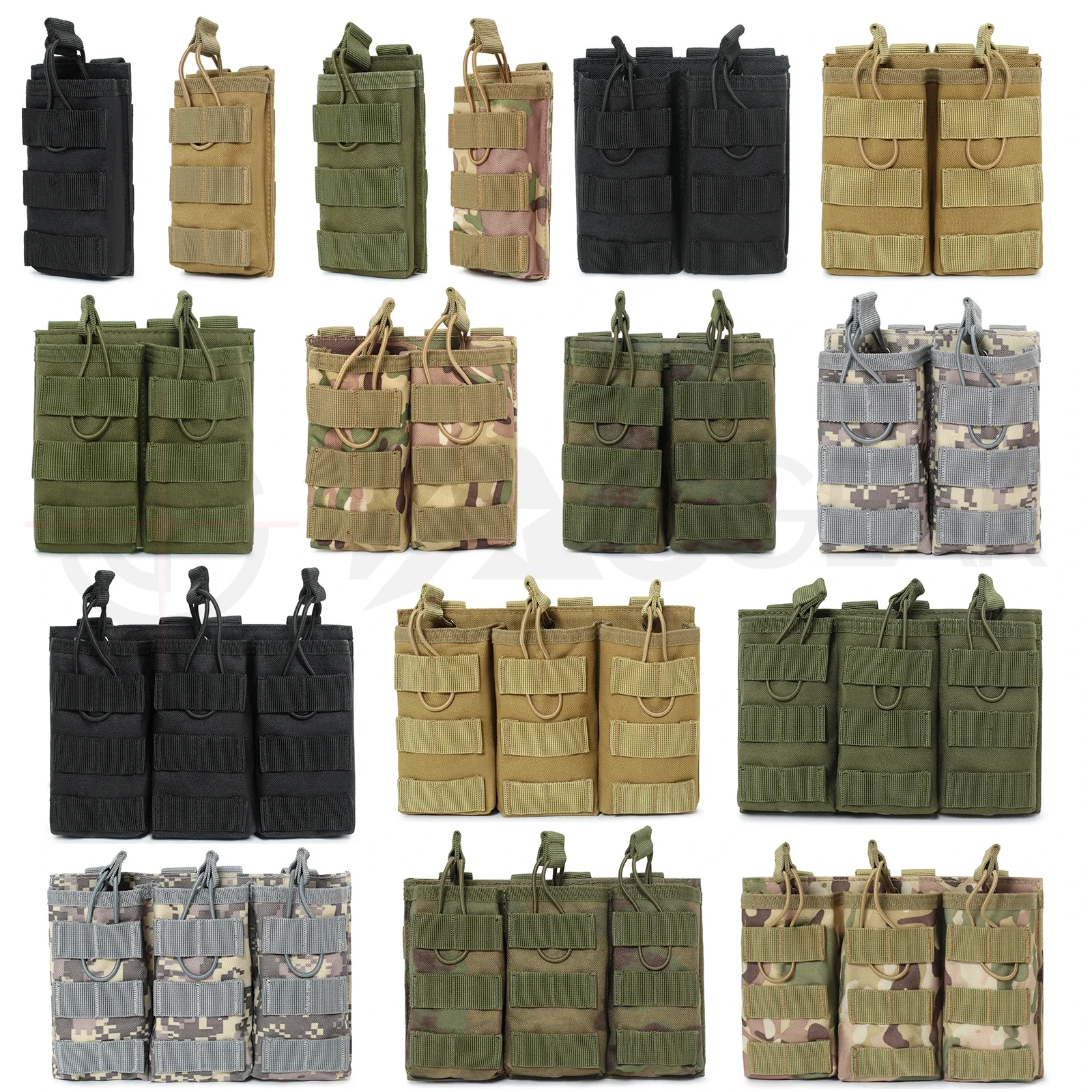 Molle Single Double Triple Magazine Pouch Mag Holster M4 M16 AR15 Rifle ...