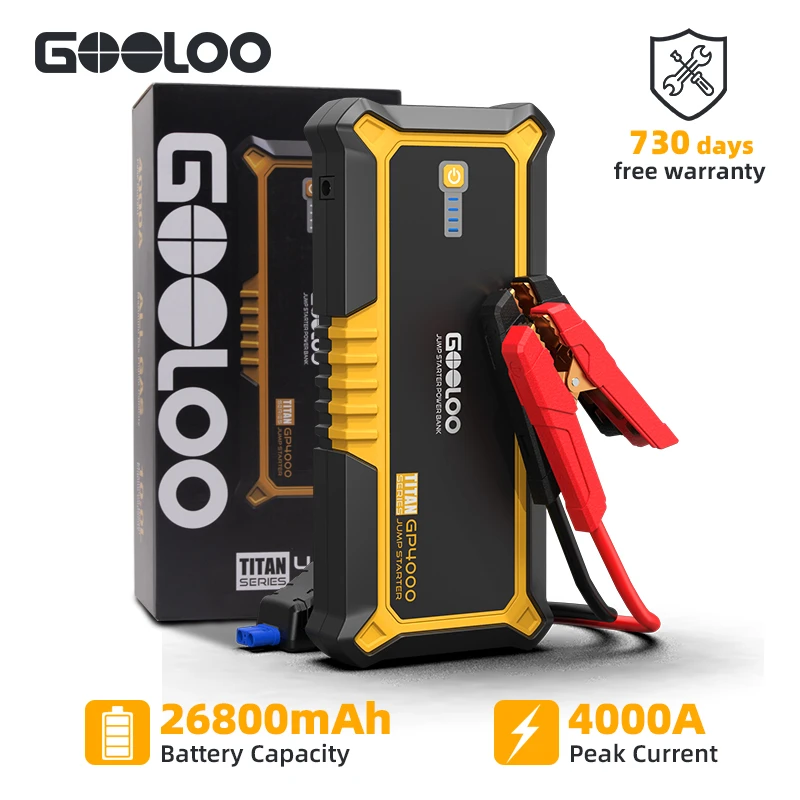Gooloo 4000a Start Power Bank 26800mah Jump Starter Car Booster ...