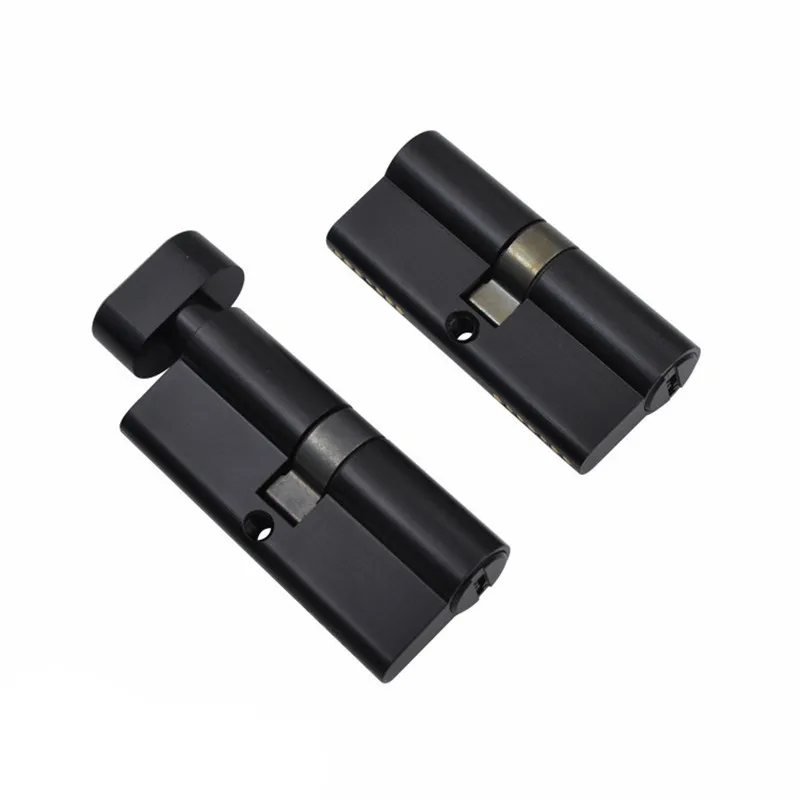 European-60-70-80-90-100MM-Length-All-Copper-Black-Lock-Cylinder-Push ...