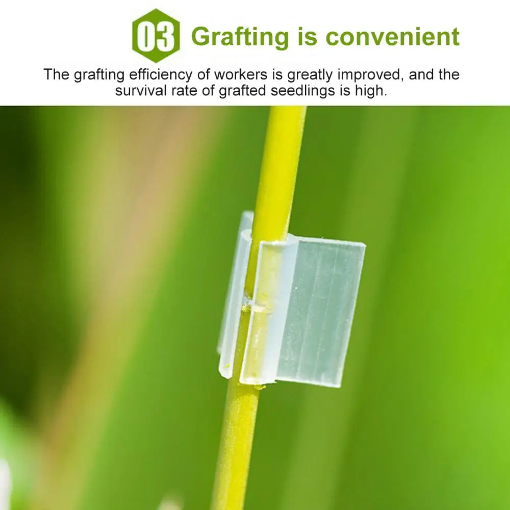 100-Garden-Grafting-Clips-Plastic-Green-Plants-Bundled-Clamp-Reusable ...