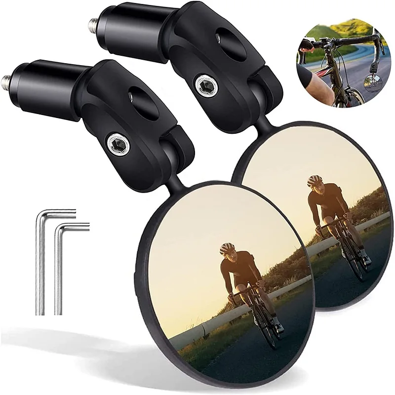 1/2PCS Universal Bicycle Rearview Mirror Adjustable Rotate Wide-Angle ...