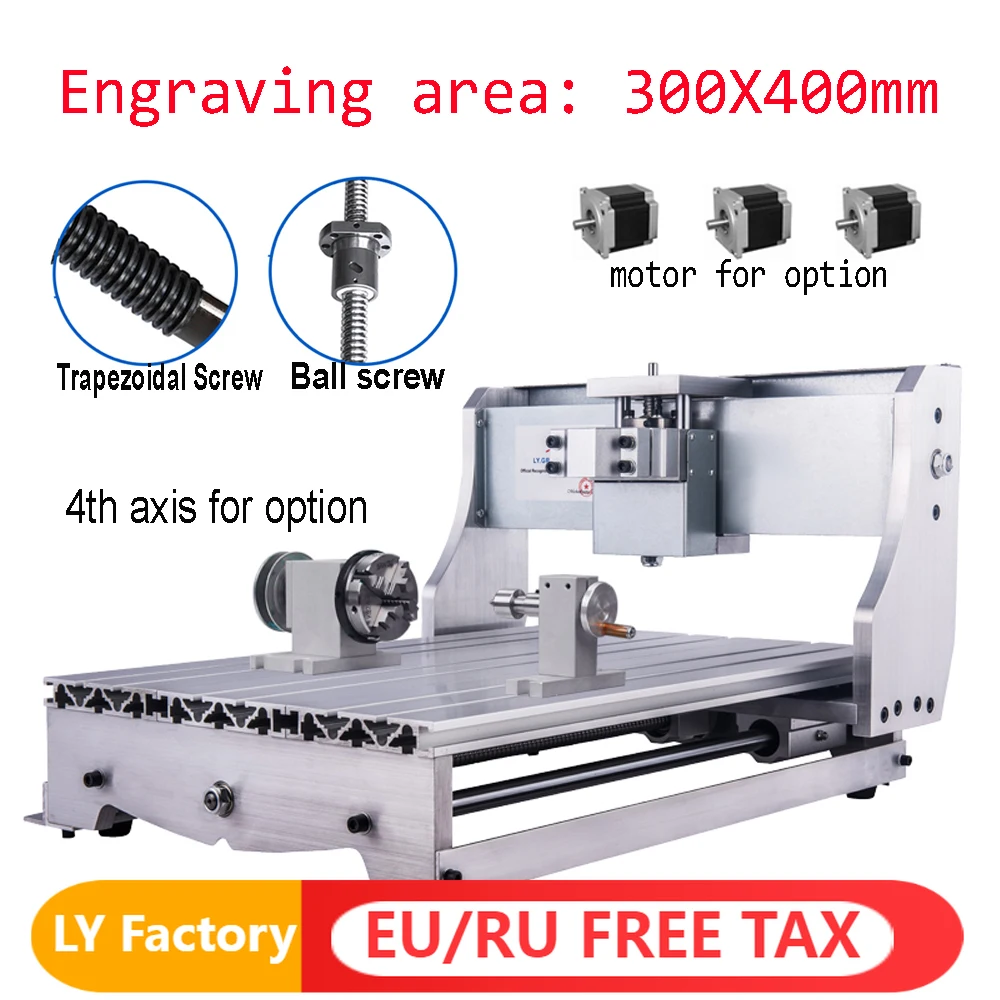 DIY CNC 3040 frame Router frame Kit 4axis Ball Trapezoidal Screw 3040z ...