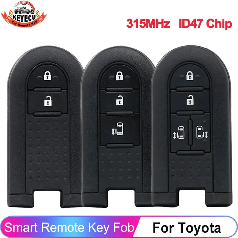 KEYECU 2/3/4 Buttons OEM For Toyota Daihatsu Smart 315MHz ID47 Chip ...
