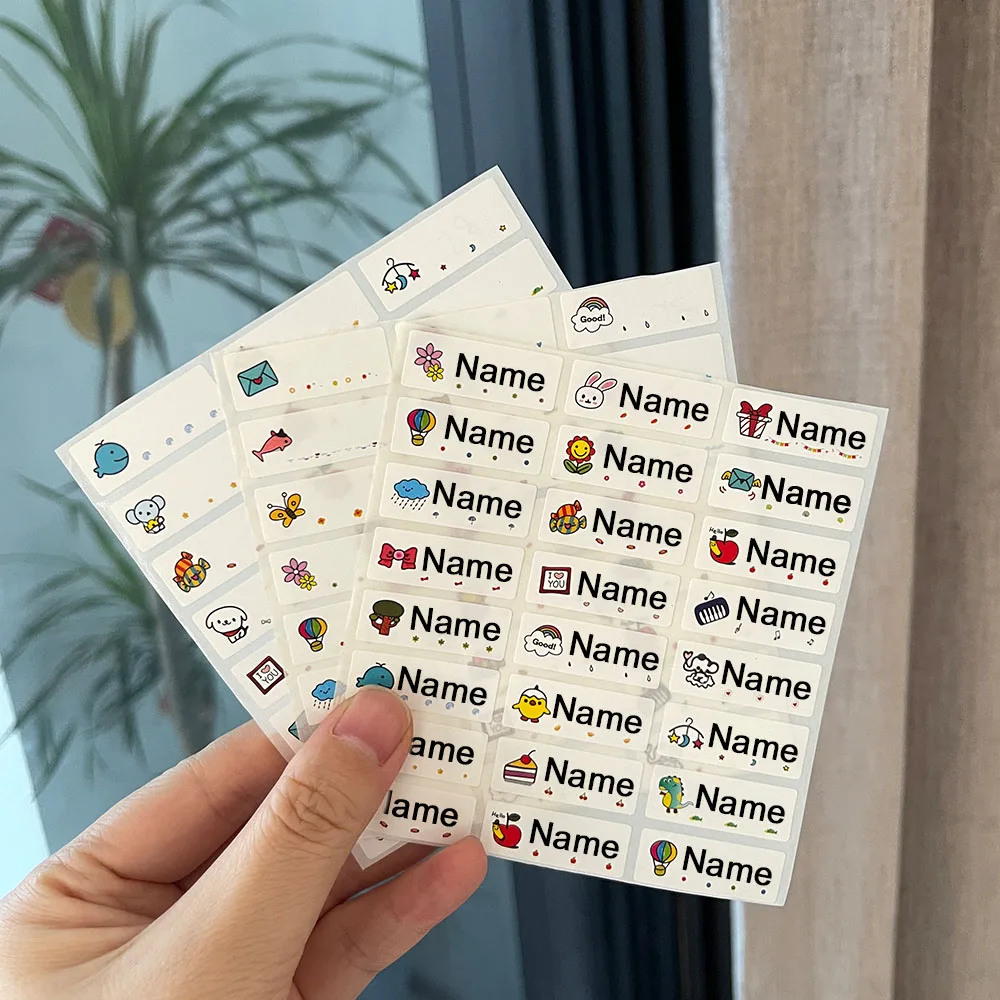 90pcsCustom-Stickers-for-Children-Transparent-Name-Label-Tags-School ...