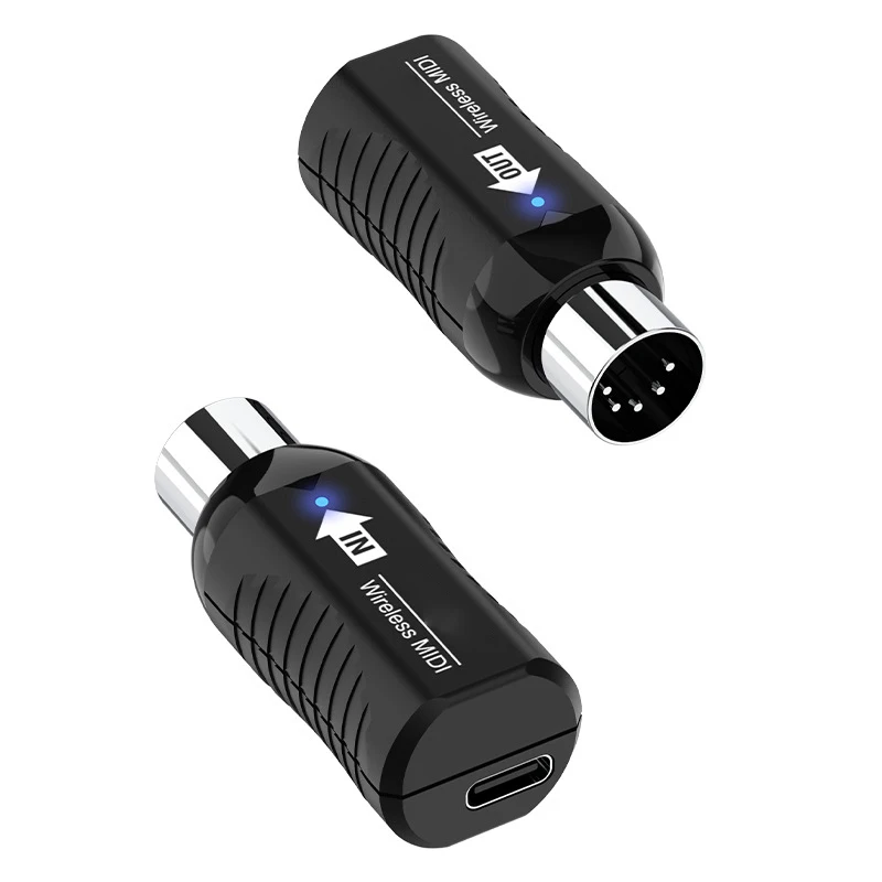 Wireless MIDI Adapter Rechargeable Audio Transmitter Receiver 2.4GHz ...