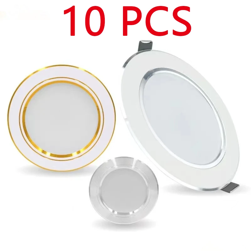 10Pcs-High-Brightness-Round-Recessed-Ceiling-Led-Spot-220V-5W-9W-12W15W ...