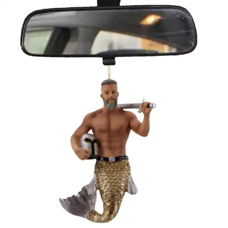 Christmas Tree Decoration Merman Pendant 2D Male Mermaid Hanging ...