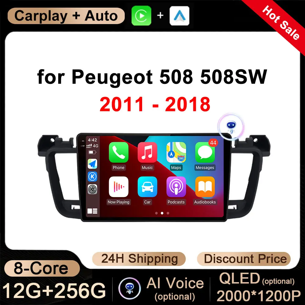 9-inch-Android-OS-Auto-Radio-for-Peugeot-508-508SW-2011-2018-4G ...