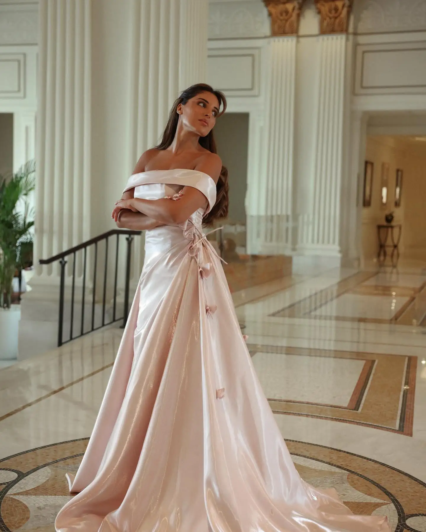 Sharon-dedi-Custom-Made-pembe-3D-i-ek-Dubai-ak-am-elbise-kapal-omuz ...