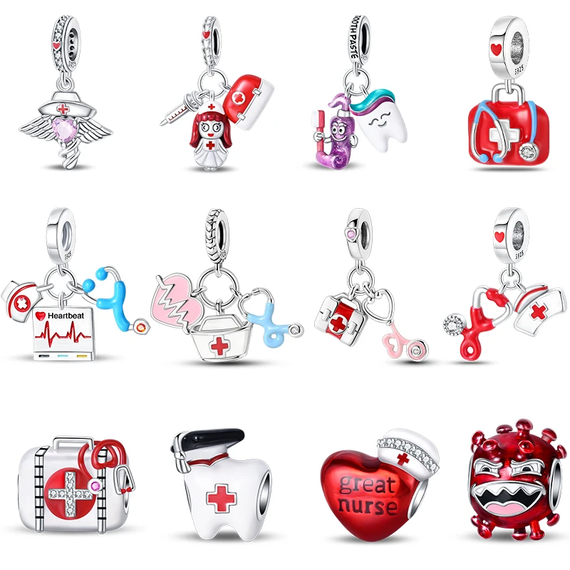 100% 925 Sterling Silver Red Heart Shaped Nurse Medicine Box ...