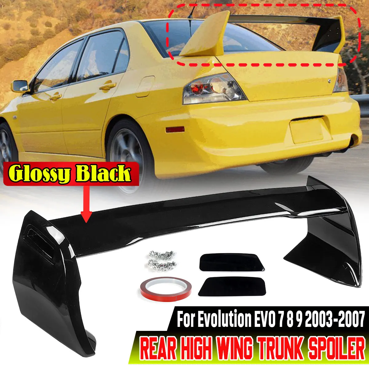 New Car Rear Spoiler Wing Lip Extension For Mitsubishi Lancer Evolution ...