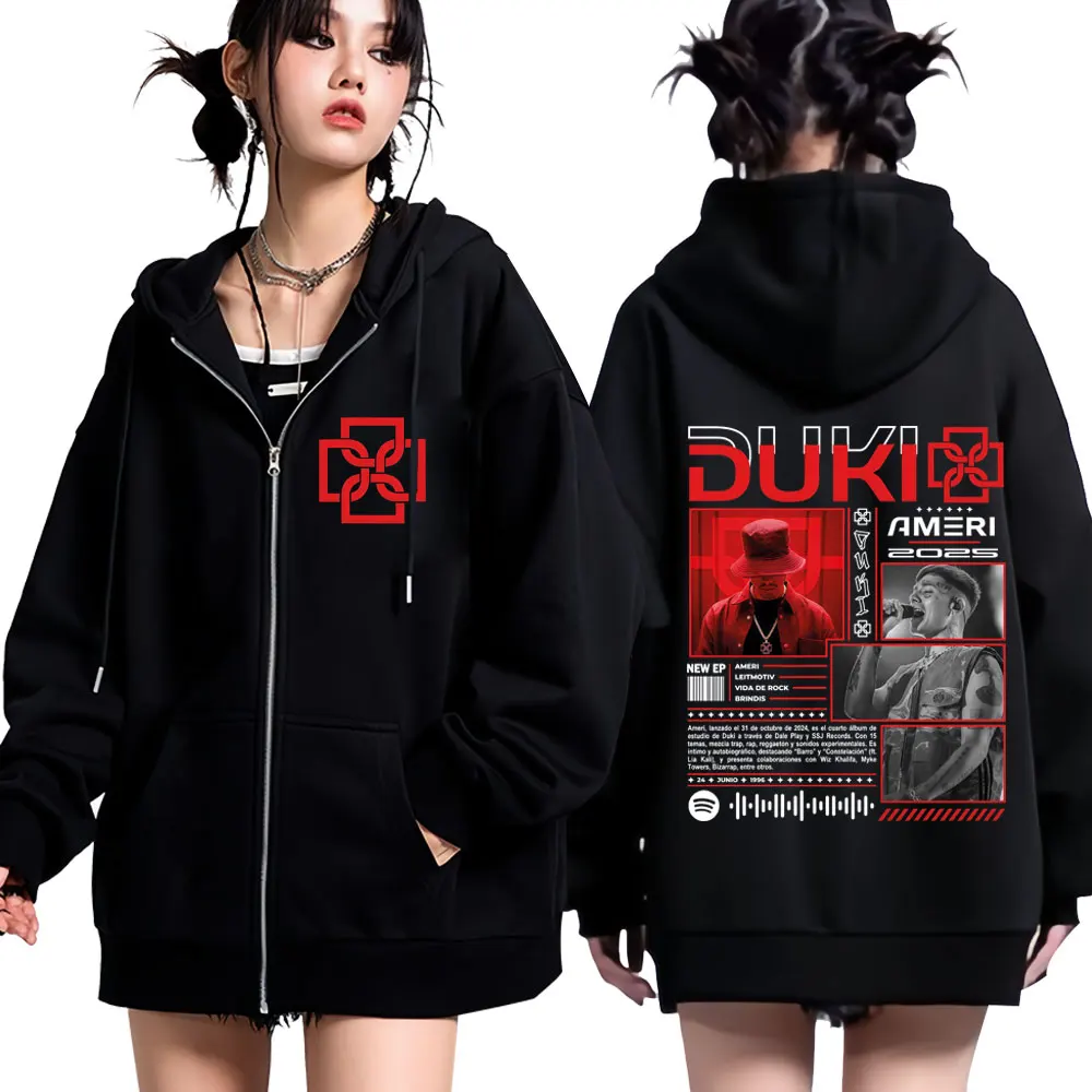 Rapper Duki Ameri World Tour 2025 Merch Zipper Hoodies Men Women ...
