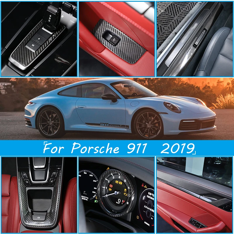 For Porsche 911 992 2019-22022 Real Carbon Fiber Inner Door Central ...